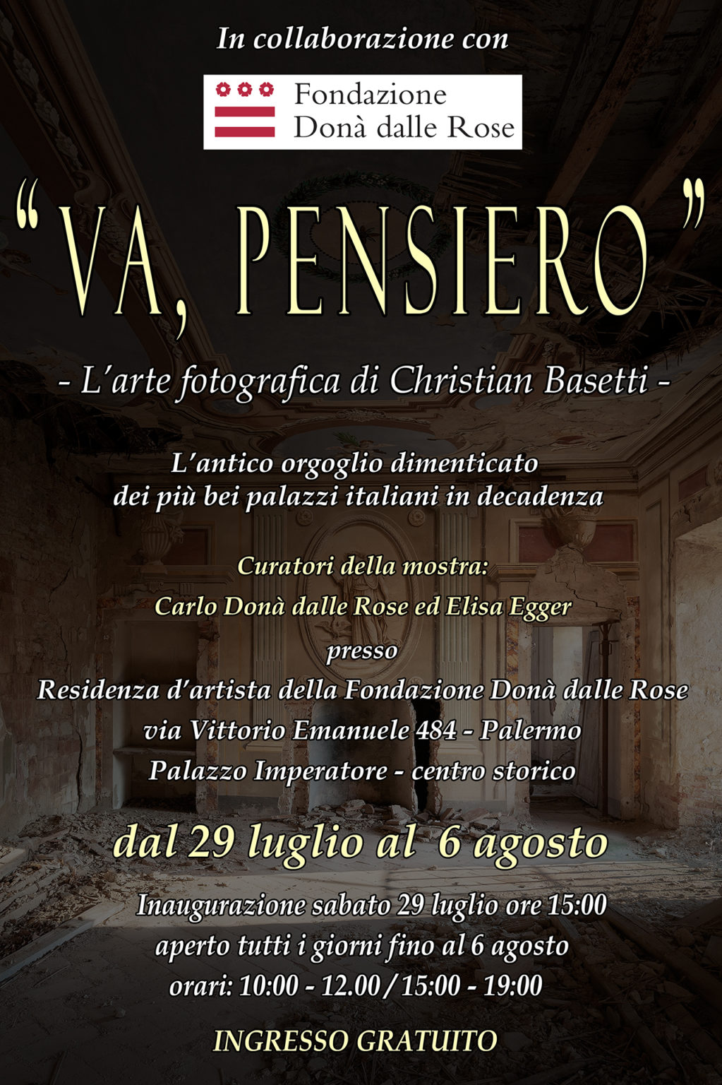 Innaugura il 29 luglio 2023 “VA’, PENSIERO” del Fotografo artista ...